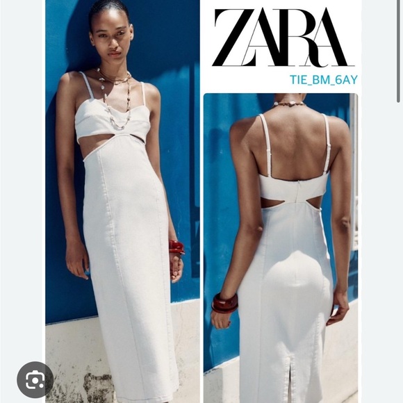 Zara | Dresses | Zara Elegant White Backless Dress | Poshmark